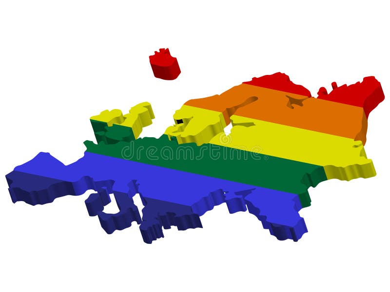 LGBT Flag Map of Europe Vector Stock Vector - Illustration of love ...
