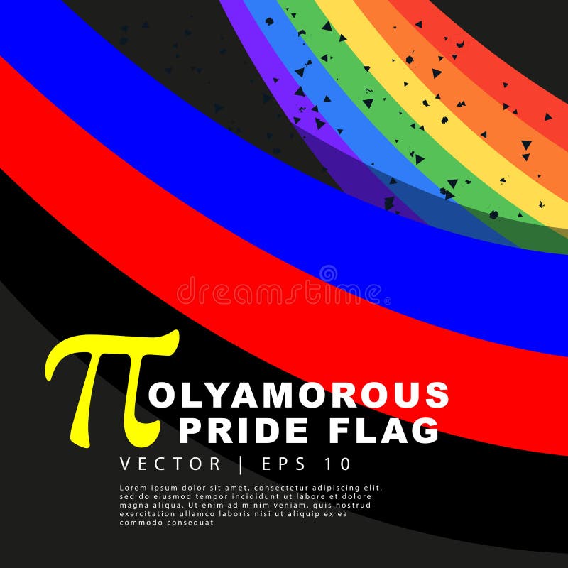 The Flag of Polyamorous Pride in the Shape of a Large Heart. a Colorful ...