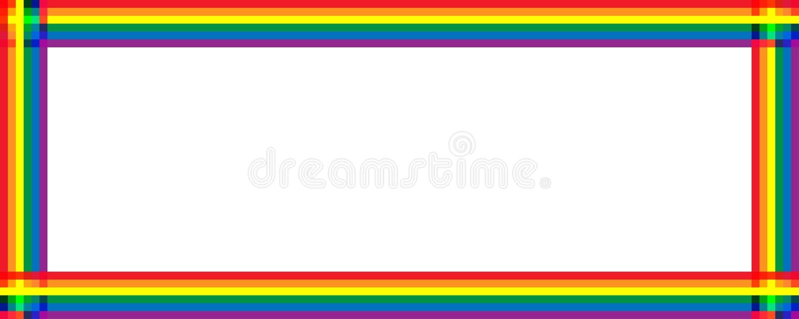 LGBT Flag, Rainbow Flag Border Frame Design Vector Stock Vector ...