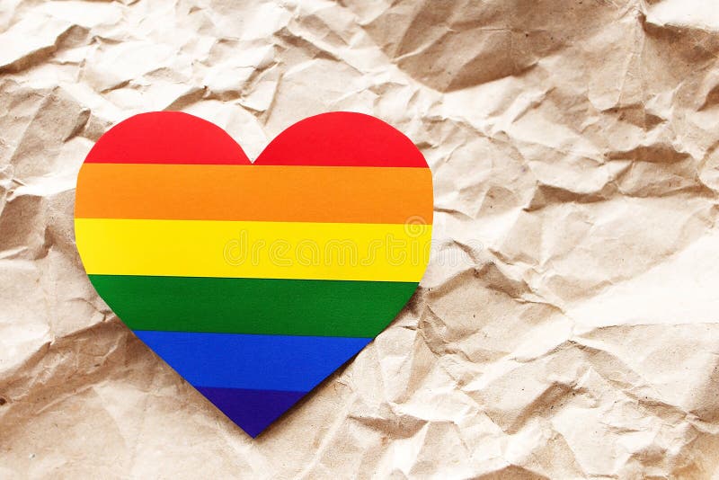 LGBT heart on craft paper stock image. Image of lifestyle - 176082743
