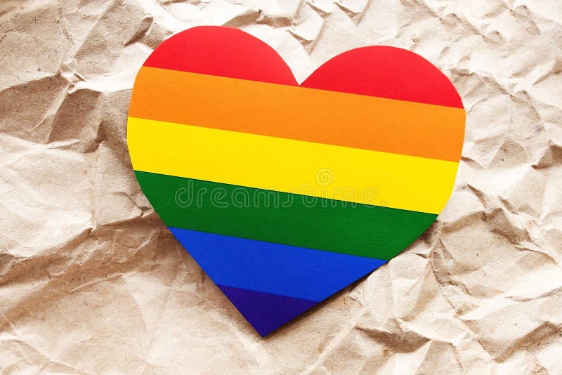 LGBT heart on craft paper stock photo. Image of lifestyle - 176082726