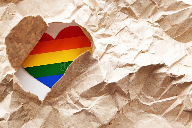 LGBT heart on craft paper stock image. Image of lifestyle - 176082743