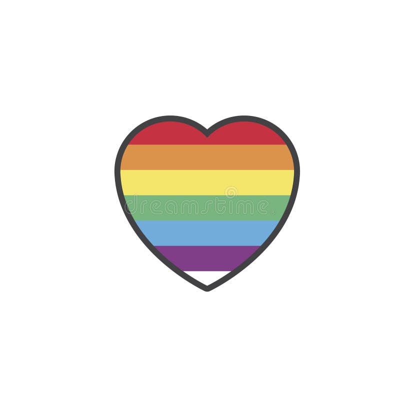 LGBT Heart Icon Illustration Stock Image - Image of acceptance, heart ...