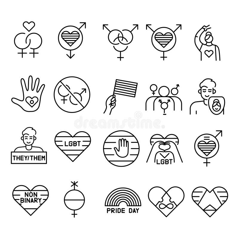 LGBT Line Icons Set. Vector Isolated Element Stock Vector ...