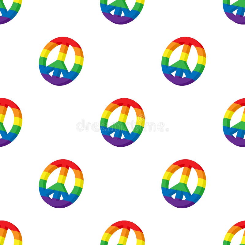 LGBT Peace Sign Pattern Seamless Vector Stock Vector - Illustration of ...