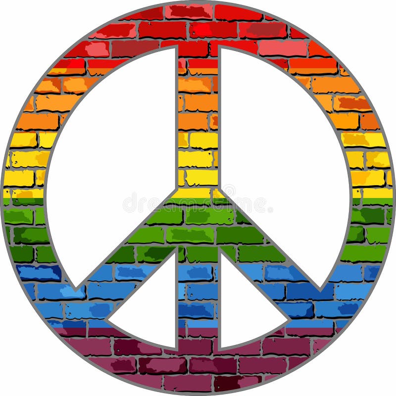 LGBT Peace Symbol in a Brick Texture Stock Vector - Illustration of ...