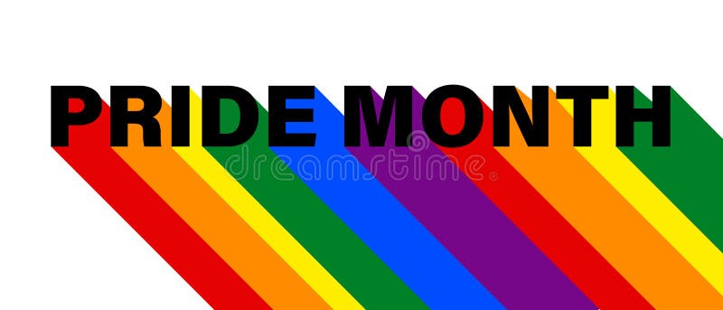 LGBT Pride Banner, Text Pride Month with Rainbow Shadow of LGBT Flag ...