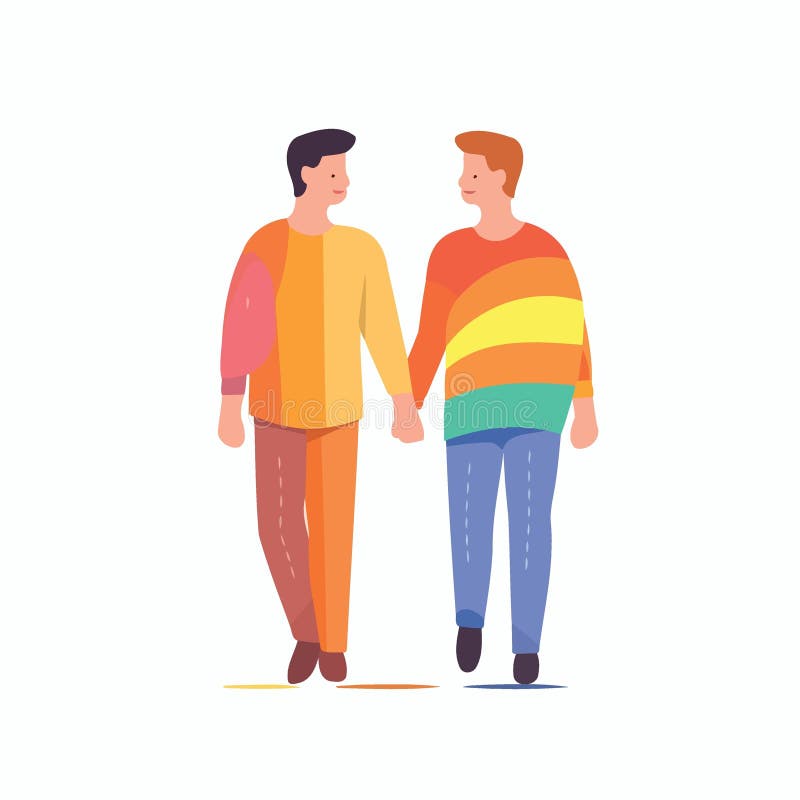 Lgbt Pride Day And Month Gay Men Couple Stock Vector Illustration Of