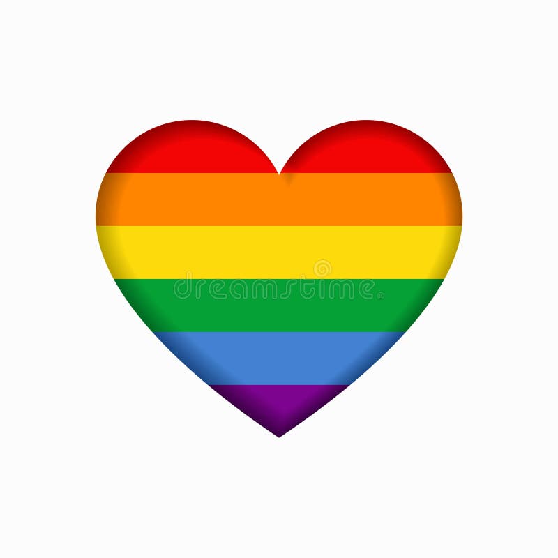 Lgbt Pride Flag Heart Shaped Sign Vector Illustration Stock Vector