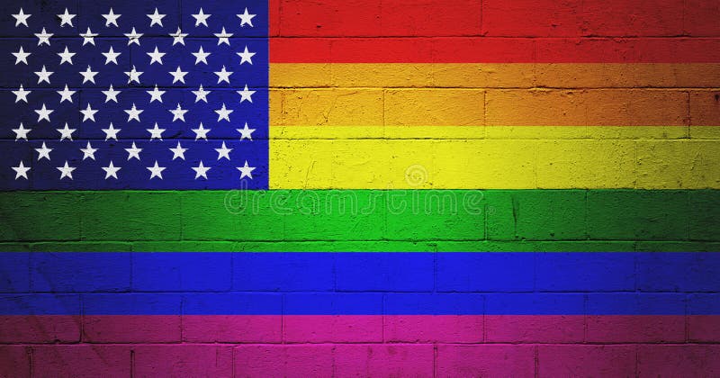 LGBT Pride Flag Painted on a Wall Stock Photo - Image of freedom ...