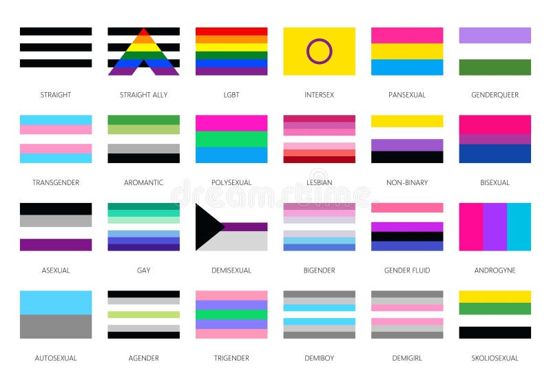 Lgbt Pride Flags Sexual Diversity Rainbow Symbols Stock Vector