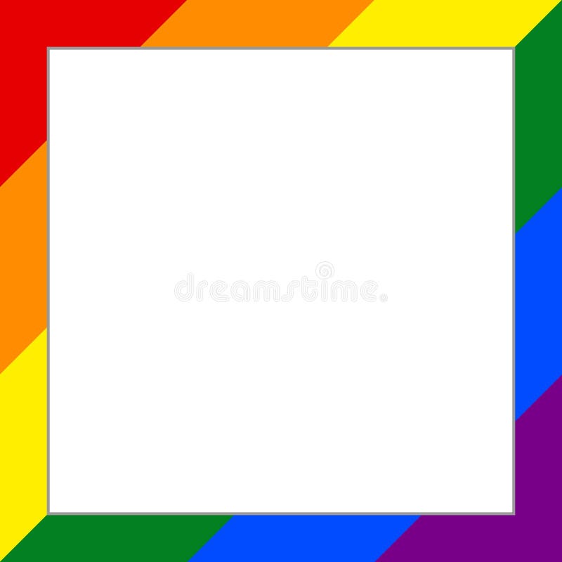 LGBT Pride Frame with White Square for Note Background. LGBTQ+ Rainbow ...