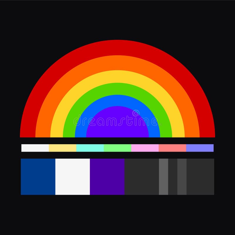 LGBT Pride Rainbow Arc Test Pattern, Template Illustration, Black ...