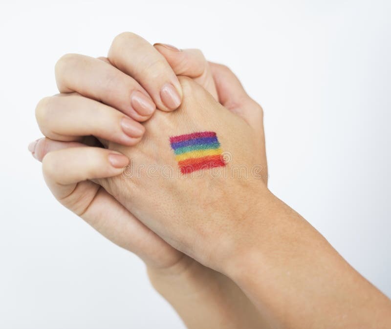 LGBT Pride Support Color Painted on Hand Stock Photo - Image of painted ...
