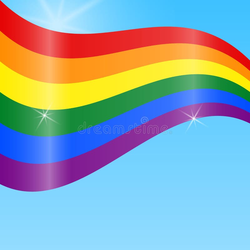 Lgbt Rainbow Flag Celebrating Gay People Rights Same Sex Love Pride