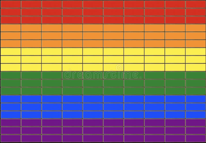 LGBT Rainbow Flag Color Brick Block Stack Residential Wall Texture ...