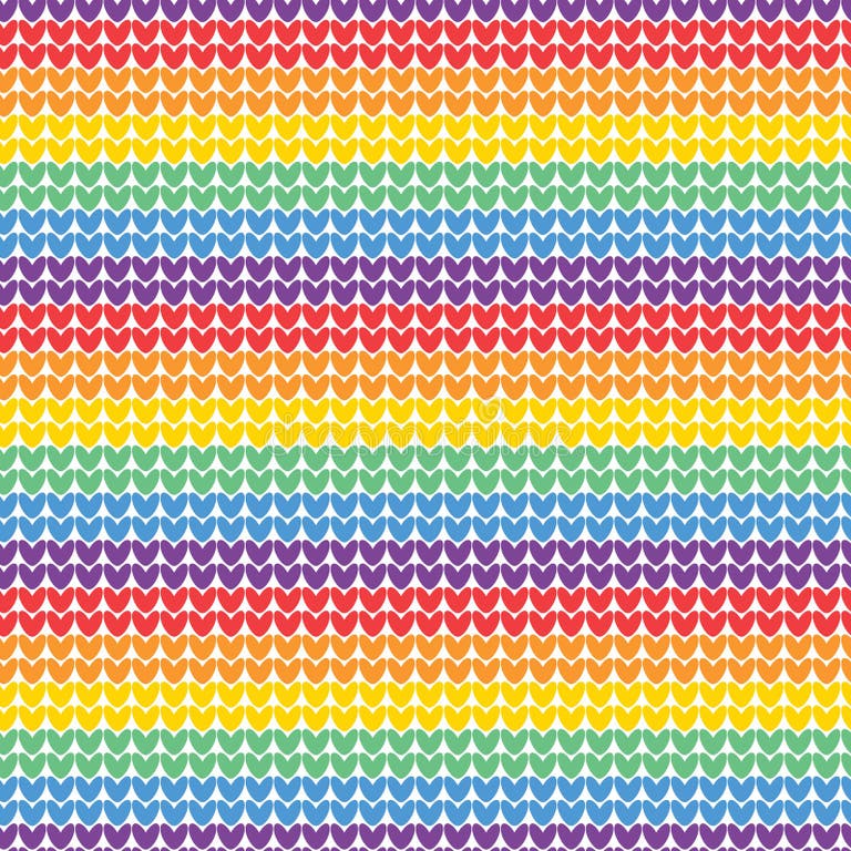 LGBT Rainbow Knitted Seamless Pattern. Vector Illustration for Pride ...
