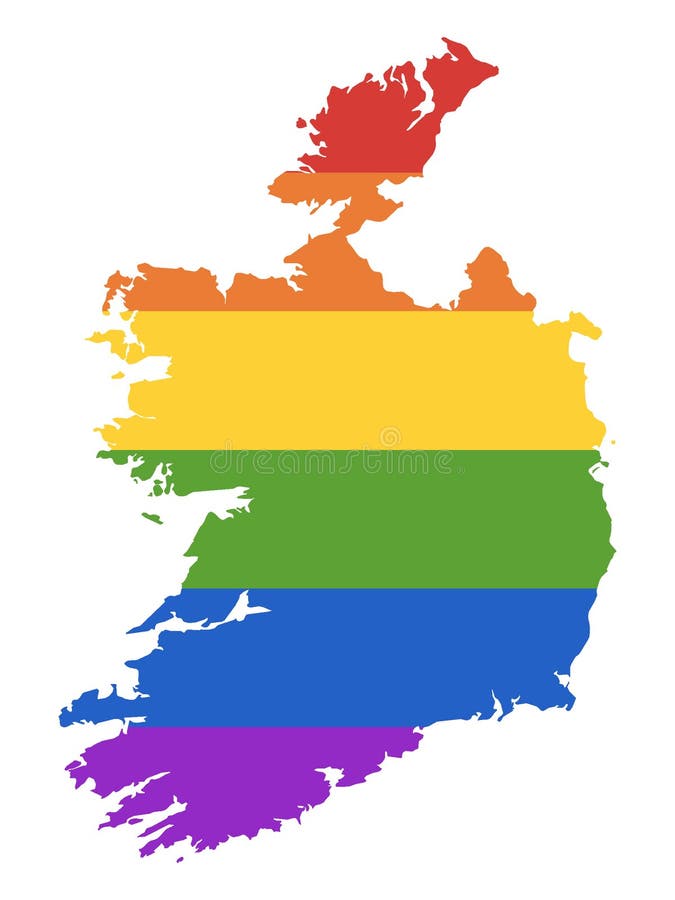 LGBT Rainbow Map of Ireland Stock Vector - Illustration of cuba, flag ...
