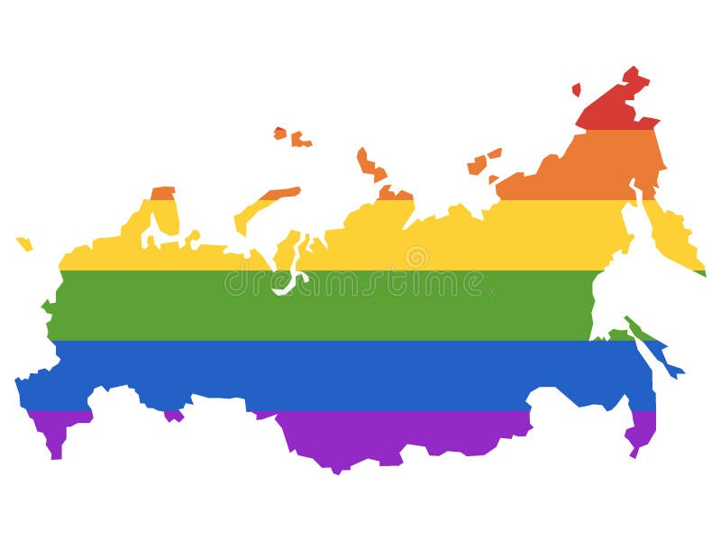 LGBT Rainbow Map of Russia stock vector. Illustration of oman - 140006847