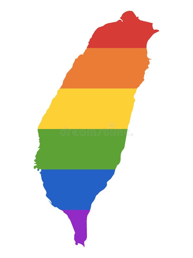 LGBT Rainbow Map of Taiwan stock vector. Illustration of border - 140006982