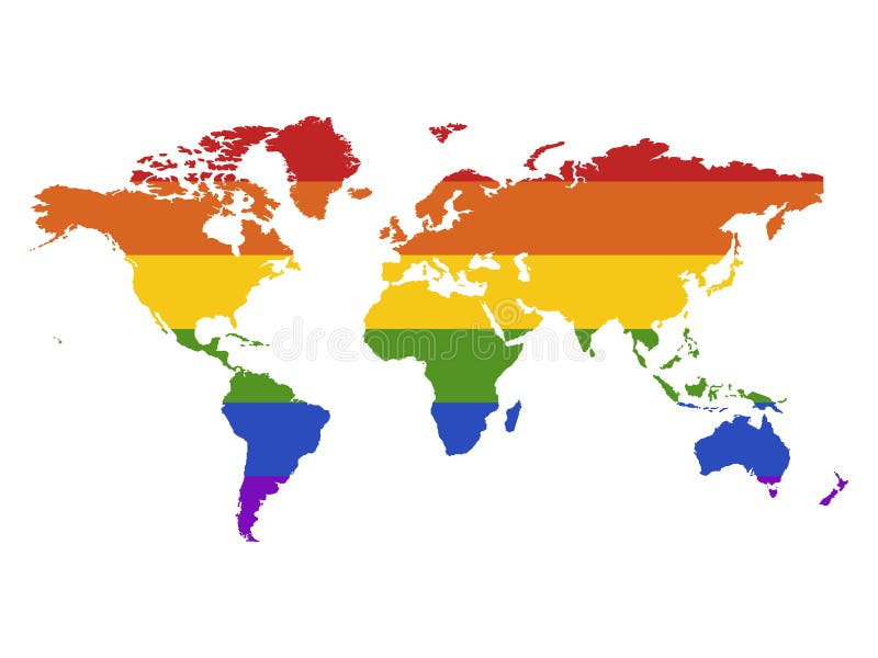 LGBT Rainbow Map of the World Stock Vector - Illustration of freedom ...
