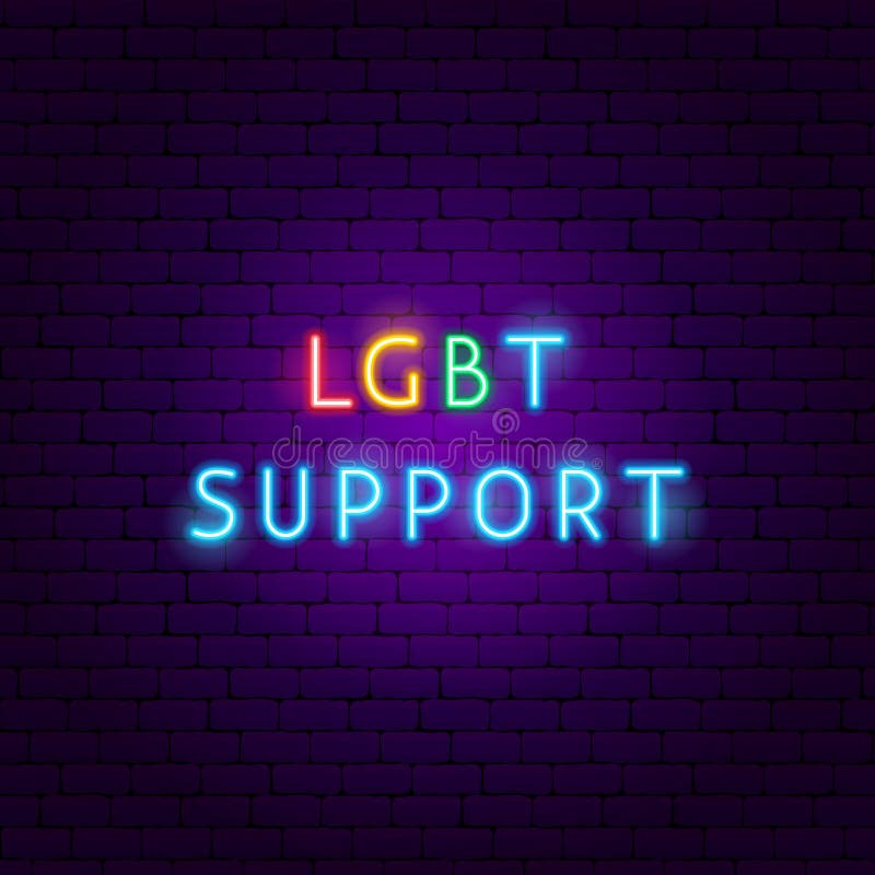 LGBT Support Neon Text stock vector. Illustration of text - 240956796