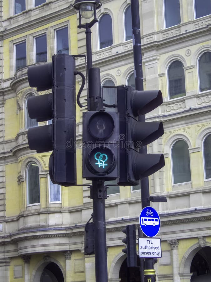 LGBT Traffic Lights in Central London Editorial Stock Image - Image of ...