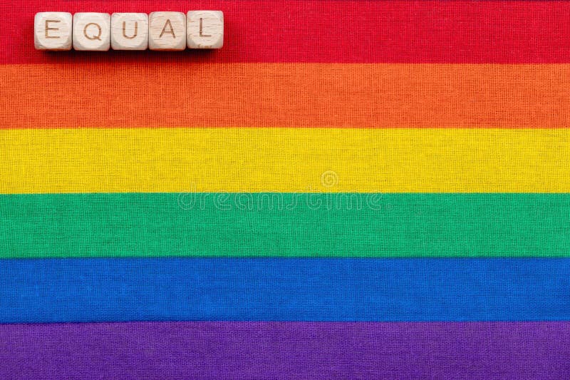 Lgbtq+ Equality Concept with Rainbow Flag and Equal Sign Stock Image ...