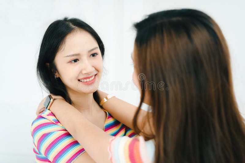 Lgbtq Lgbt Concept Homosexuality Portrait Of Two Asian Women Posing