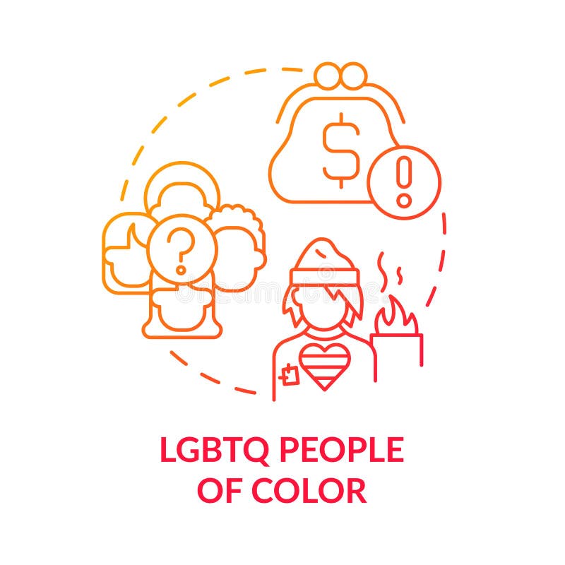 LGBTQ People of Color Red Gradient Concept Icon Stock Illustration ...