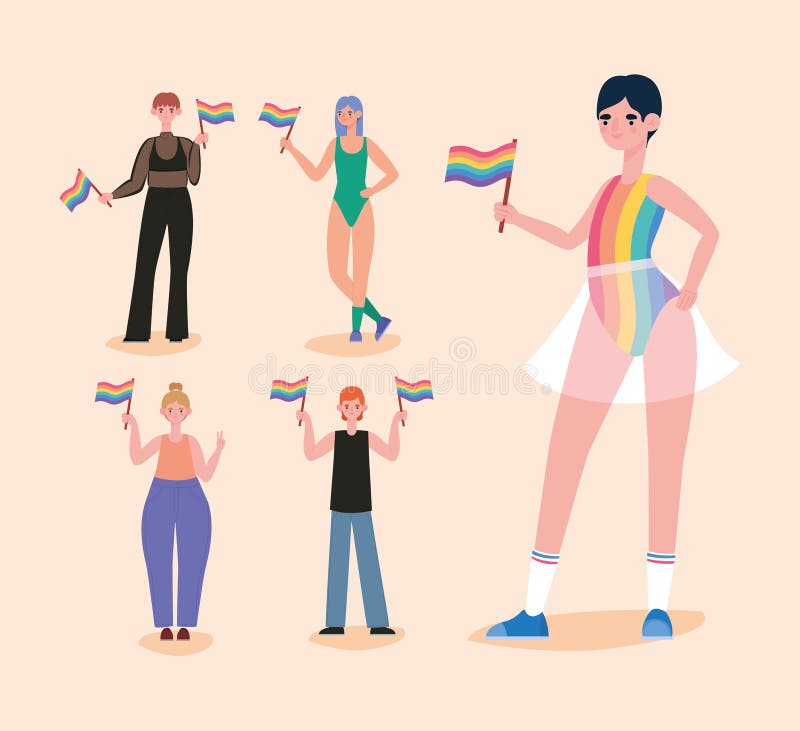 Lgbtq people group stock vector. Illustration of band - 247670655
