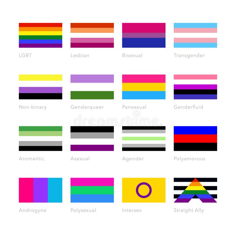 LGBTQ+ Pride Vector Flags Set, LGBT Symbols Stock Vector - Illustration ...
