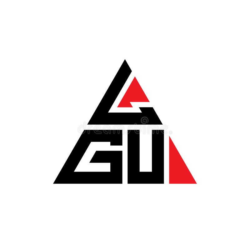 LGU Triangle Letter Logo Design with Triangle Shape. LGU Triangle Logo ...
