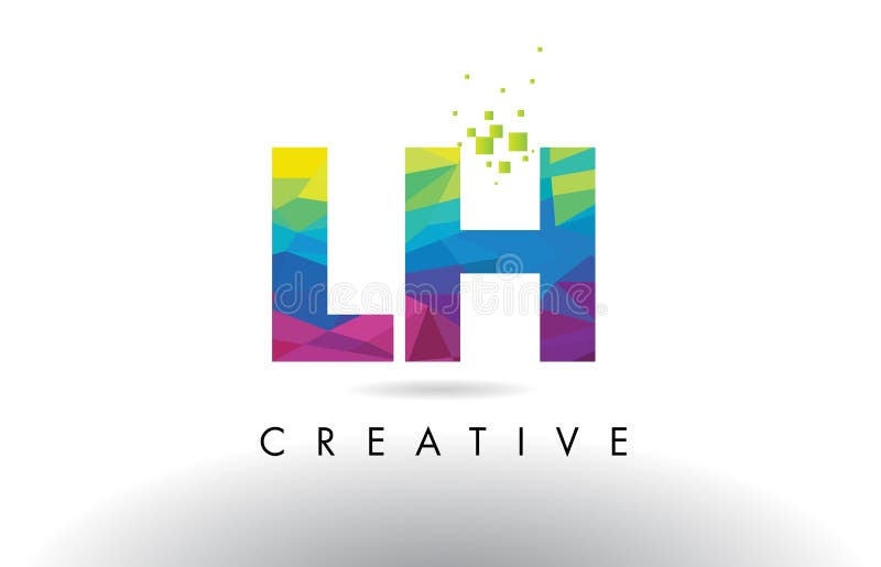 LH L H Colorful Letter Origami Triangles Design Vector. Stock Vector ...
