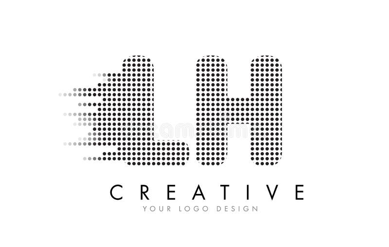 LH L H Letter Logo with Black Dots and Trails. Stock Vector ...