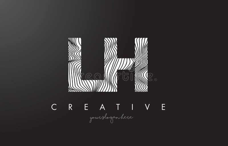 LH L H Letter Logo with Zebra Lines Texture Design Vector. Stock Vector ...