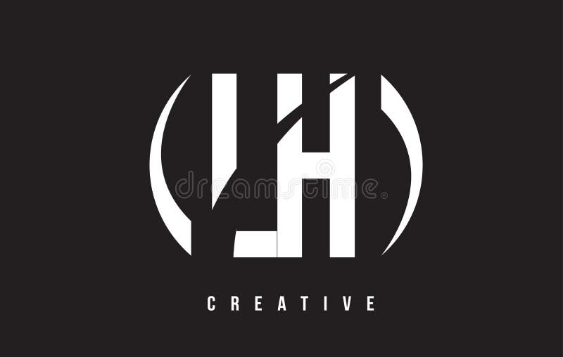 LH L H White Letter Logo Design with Black Background. Stock Vector ...