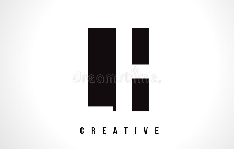 LH L H White Letter Logo Design with Black Square. Stock Vector ...