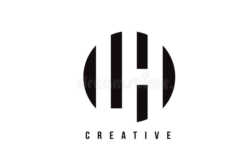 LH L H White Letter Logo Design with Circle Background. Stock Vector ...