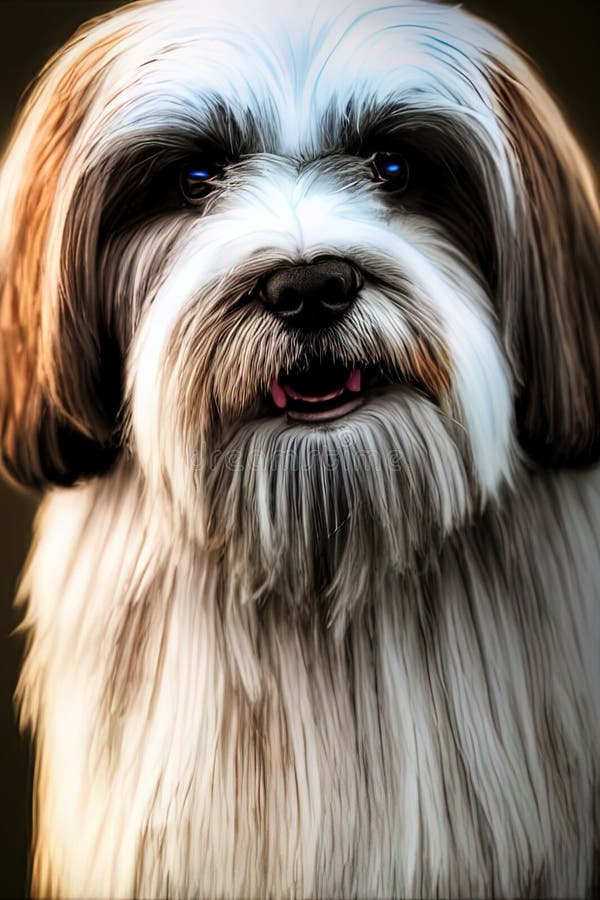 Lhasa Apso Animal. AI Generated. Stock Illustration - Illustration of ...