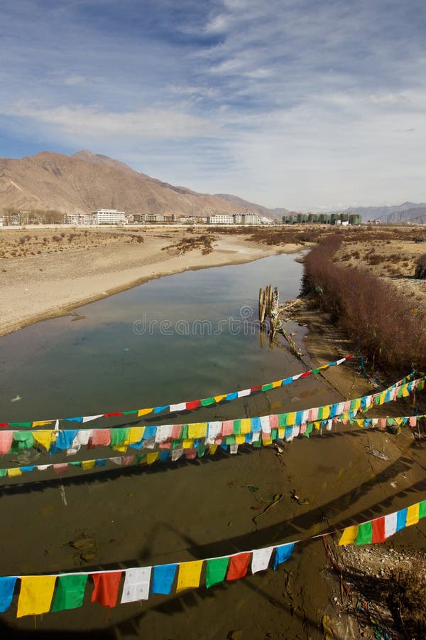 Lhasa River Water View in Lhasa City Stock Image - Image of landscape ...