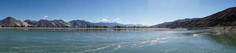 Lhasa rivver stock image. Image of mountain, river, current - 94089291