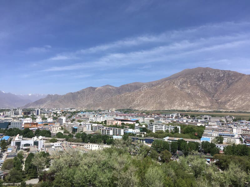 Lhasa in Spring in Tibet, China. Stock Image - Image of blossom ...