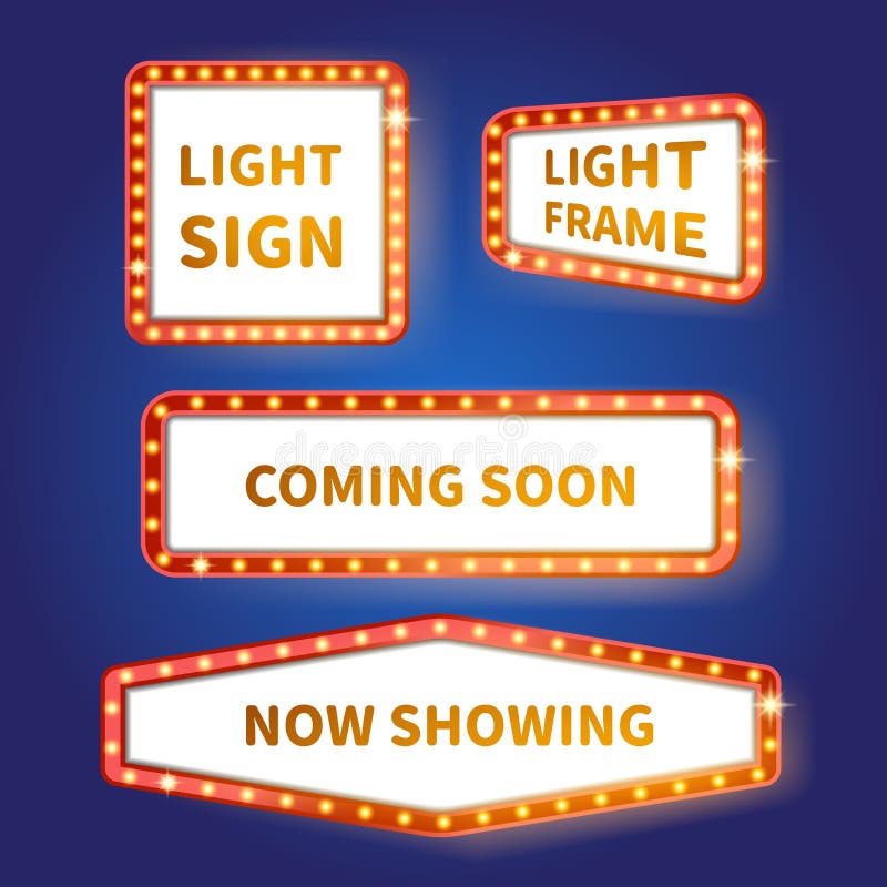 Vector Light Sign Collection, Title, Banner, Signboard, Sale Stock ...