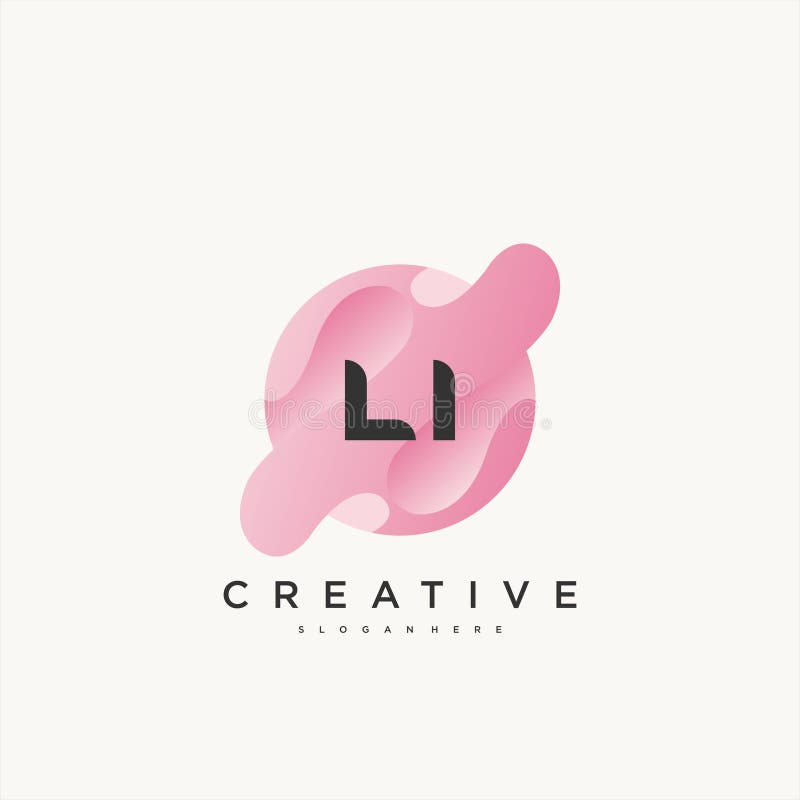 LI Initial Letter Colorful Logo Icon Design Template Elements Vector ...