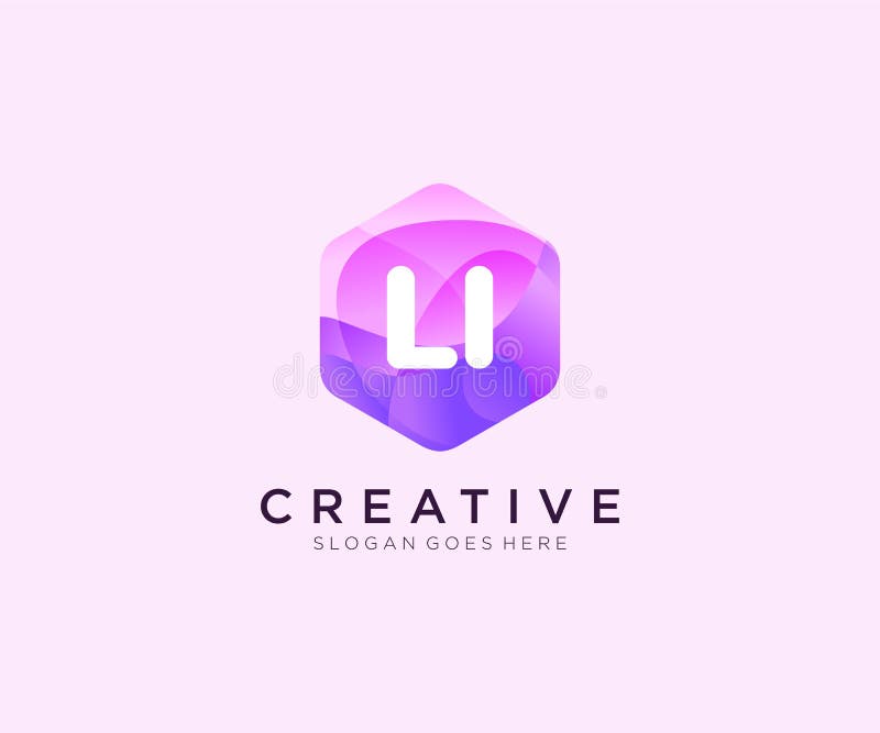 LI Initial Logo with Colorful Hexagon Modern Business Alphabet Logo ...