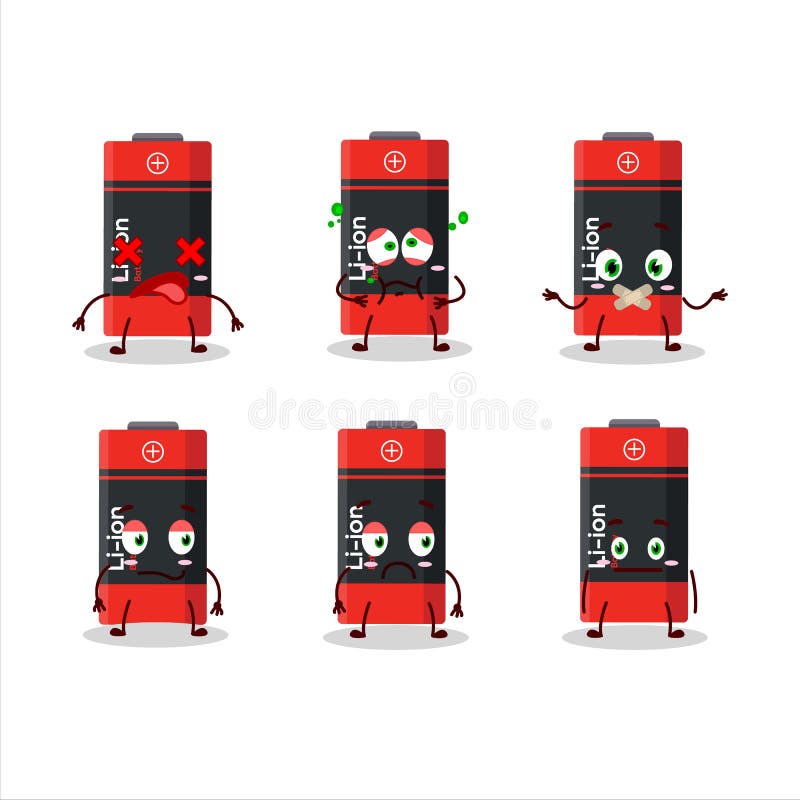 Li Ion Battery Cartoon Character with Nope Expression Stock Vector ...