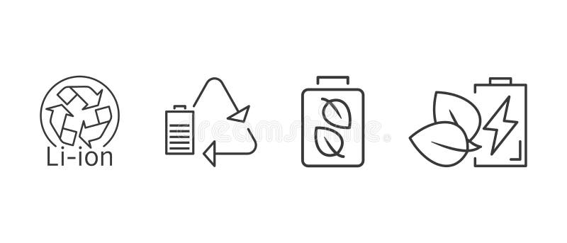 Lithium Ion Battery Icon Ser. Eco Friendly Li Ion Battery Stock Vector ...
