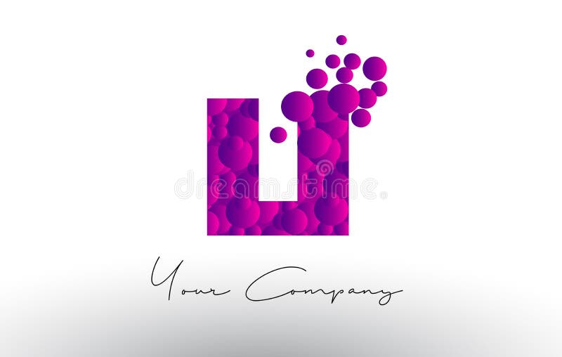 LI L I Dots Letter Logo with Purple Bubbles Texture. Stock Vector ...