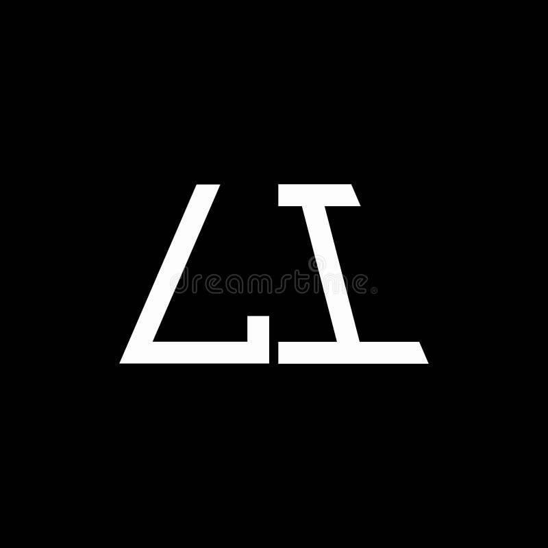 LI Logo Abstract Monogram Isolated on Black Background Stock Vector ...